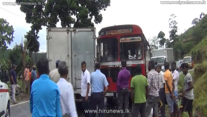 An SLTB Bus and a lorry collide head-on - Hiru News - Srilanka's Number ...