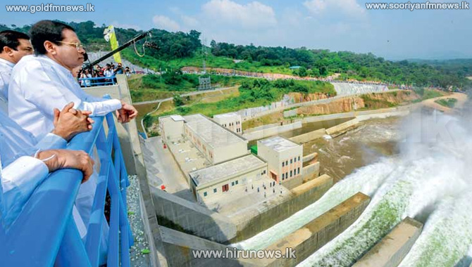 Releasing of water for the first time from the Kaluganga Reservoir ...