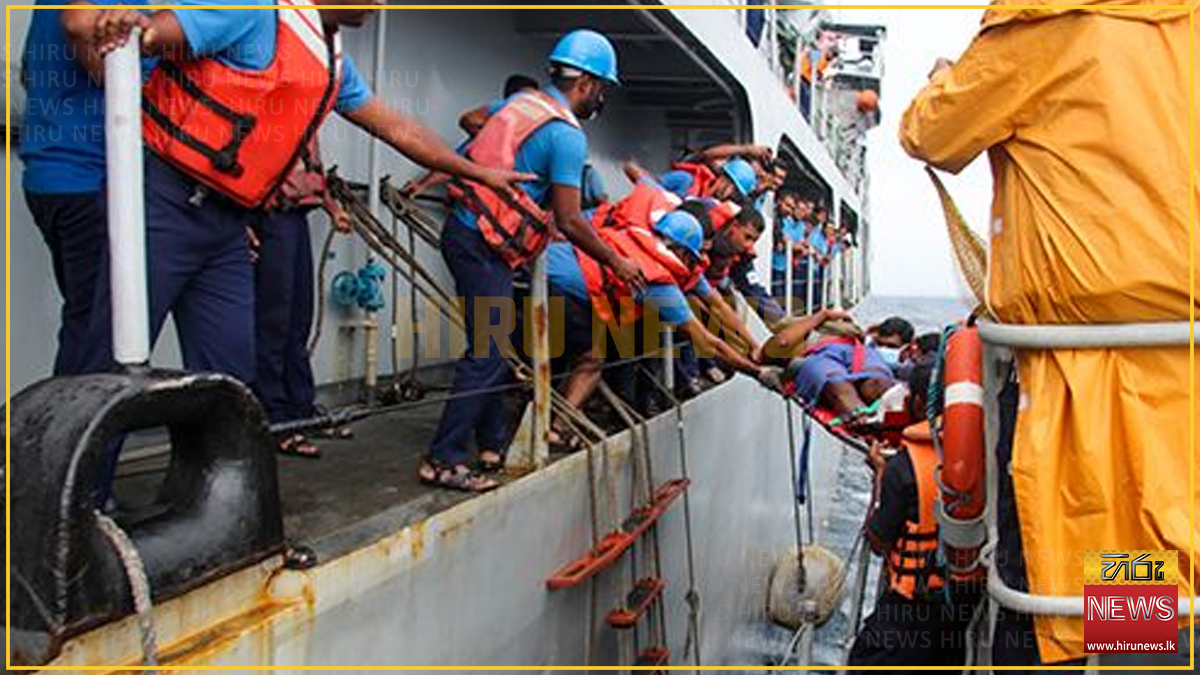 SLNS Gajabahu brings 04 rescued fishermen from distressed fishing ...