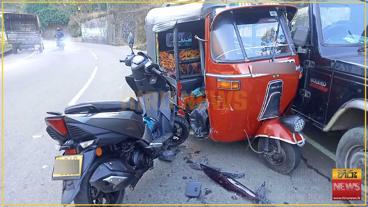 Motorcyclist injured in NanuOya three-wheeler collision - Hiru News ...