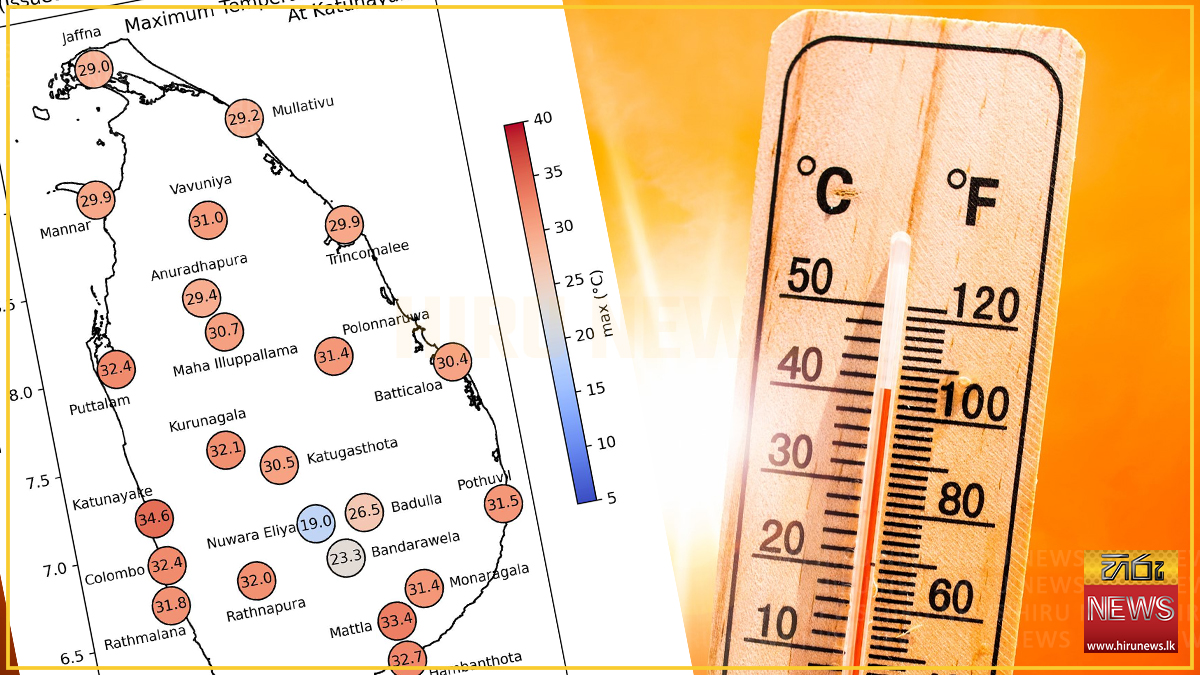 දිවයිනේ වැඩිම උෂ්ණත්වය අද කටුනායකින් - Hiru News - Srilanka's Number ...